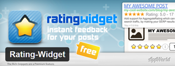 Rating-Widget תוסף דירוג לוורדפרס - AppWorld
